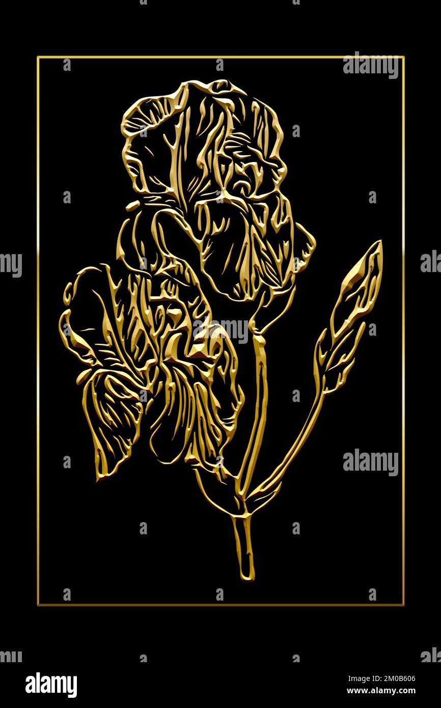 Luxurious 3D background with embossed gold pattern for use on Happy ...