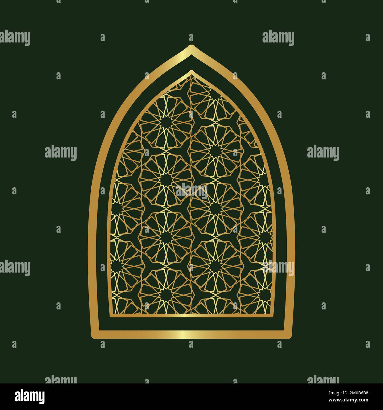 Golden arabic ornamental window with traditional islamic patterns Stock ...