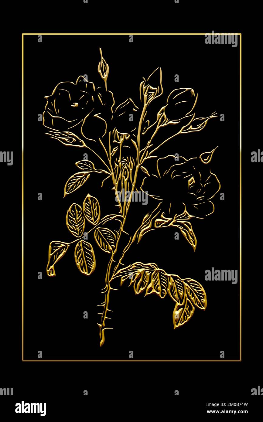 Luxurious 3D background with embossed gold pattern for use on Happy ...