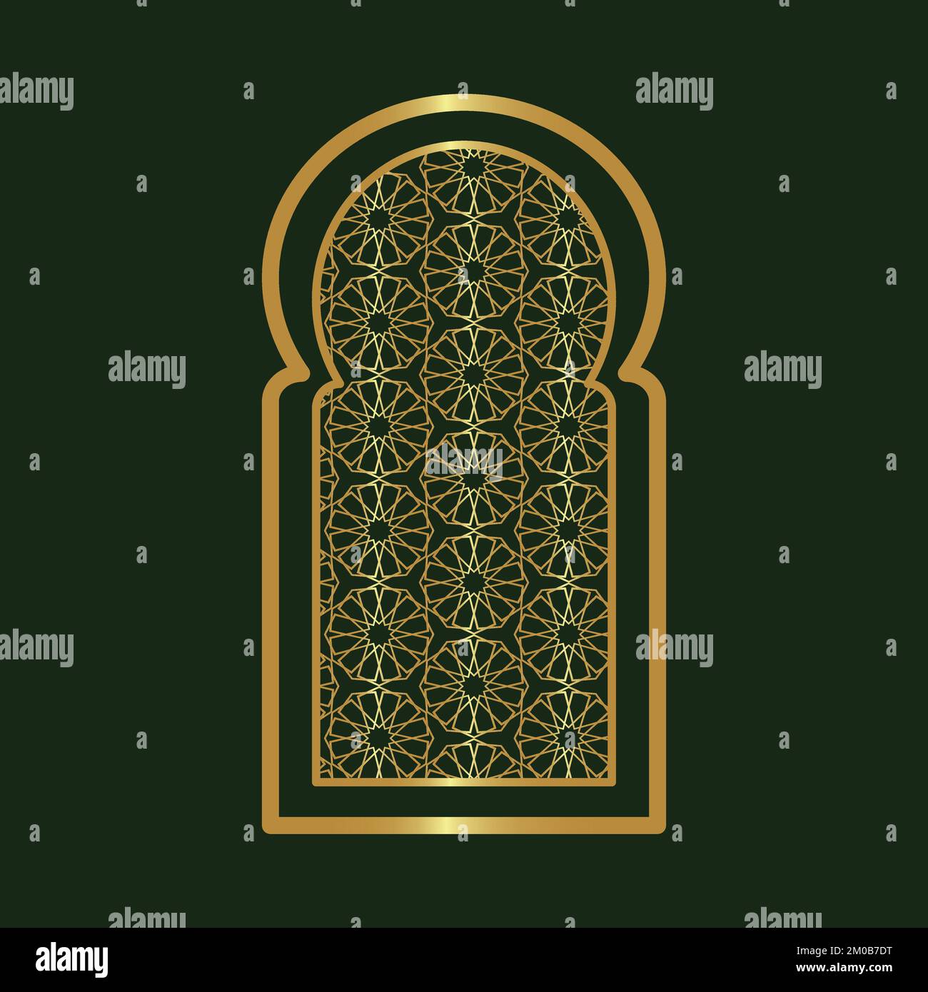 Golden arabic ornamental window with traditional islamic patterns Stock ...