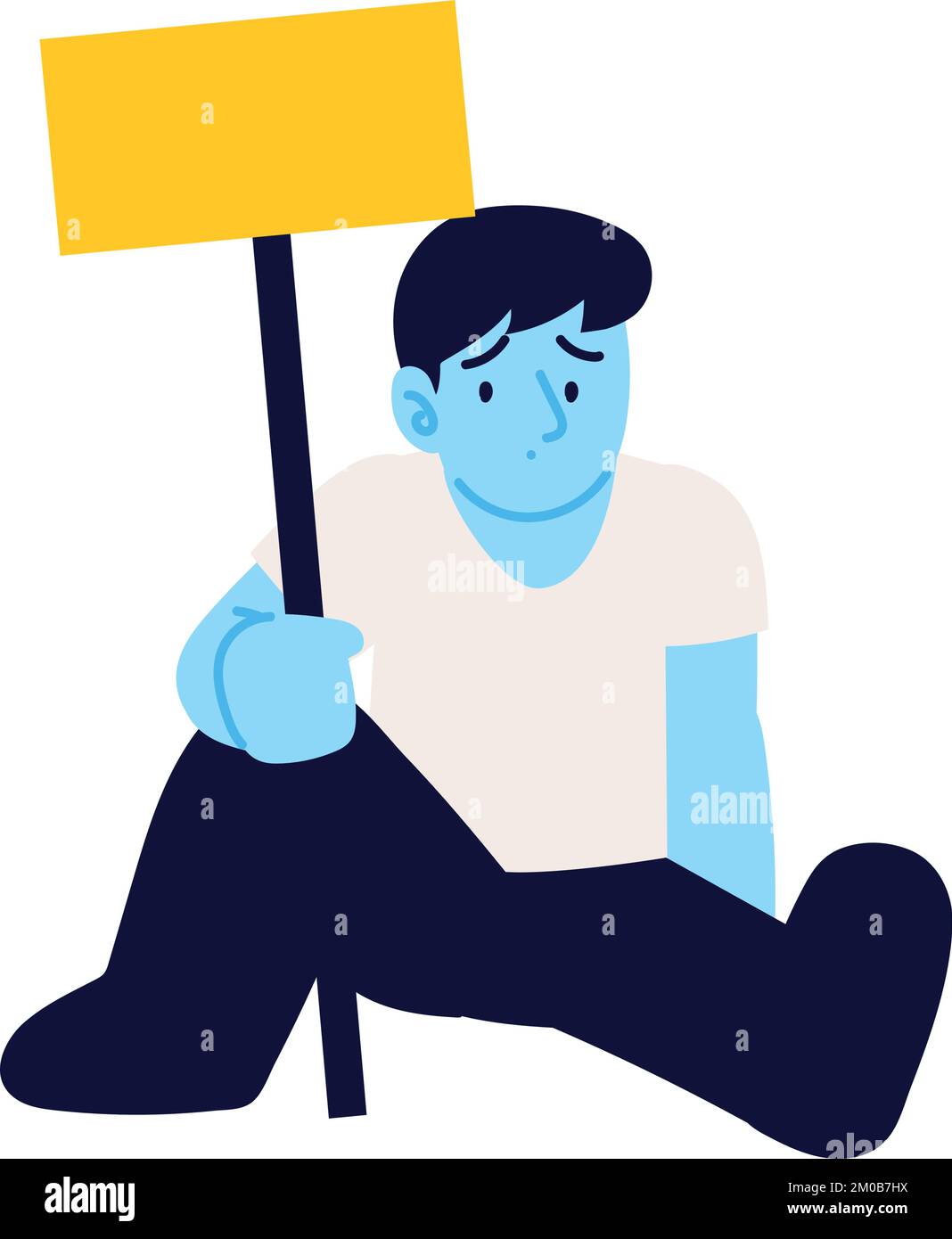 sad man with blank placard Stock Vector Image & Art - Alamy