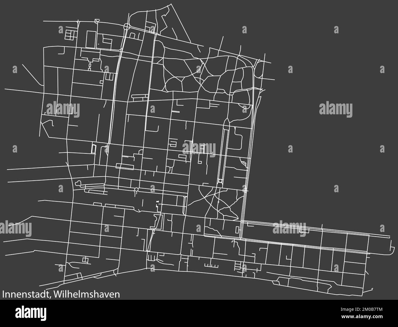 Street roads map of the INNENSTADT DISTRICT, WILHELMSHAVEN Stock Vector ...