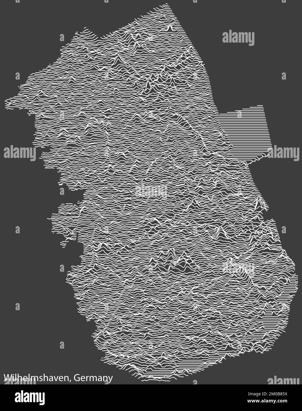 Topographic relief map of WILHELMSHAVEN, GERMANY Stock Vector Image ...