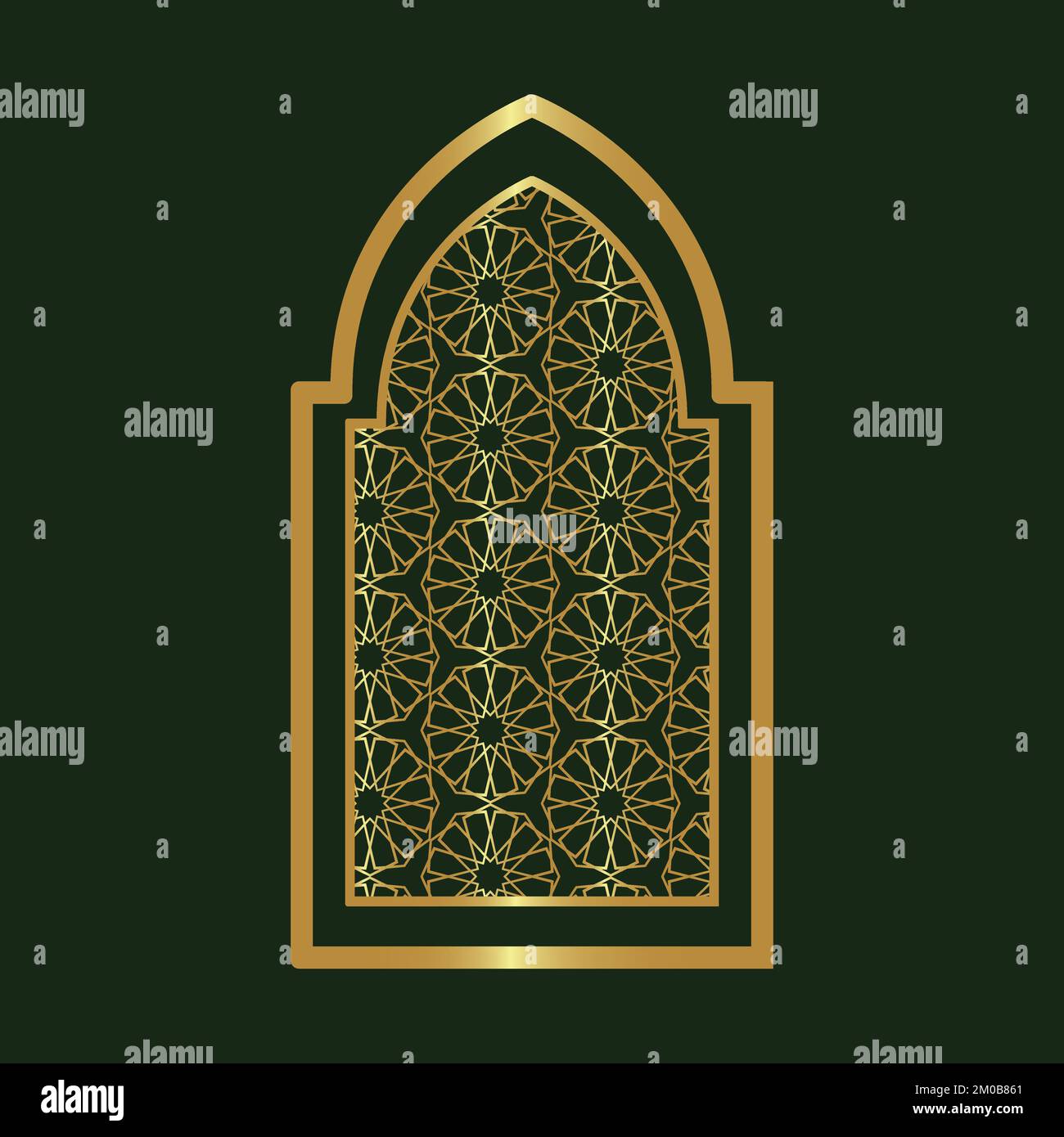 Golden arabic ornamental window with traditional islamic patterns Stock ...