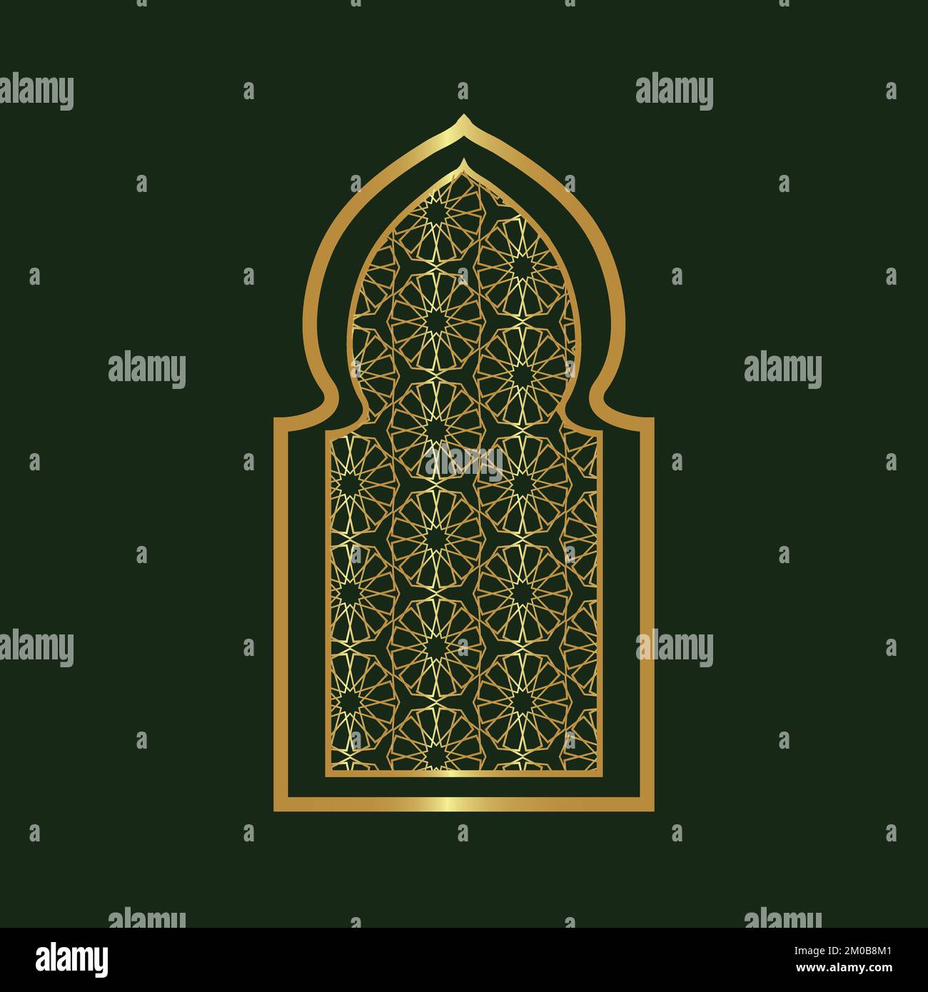Golden arabic ornamental window with traditional islamic patterns Stock ...