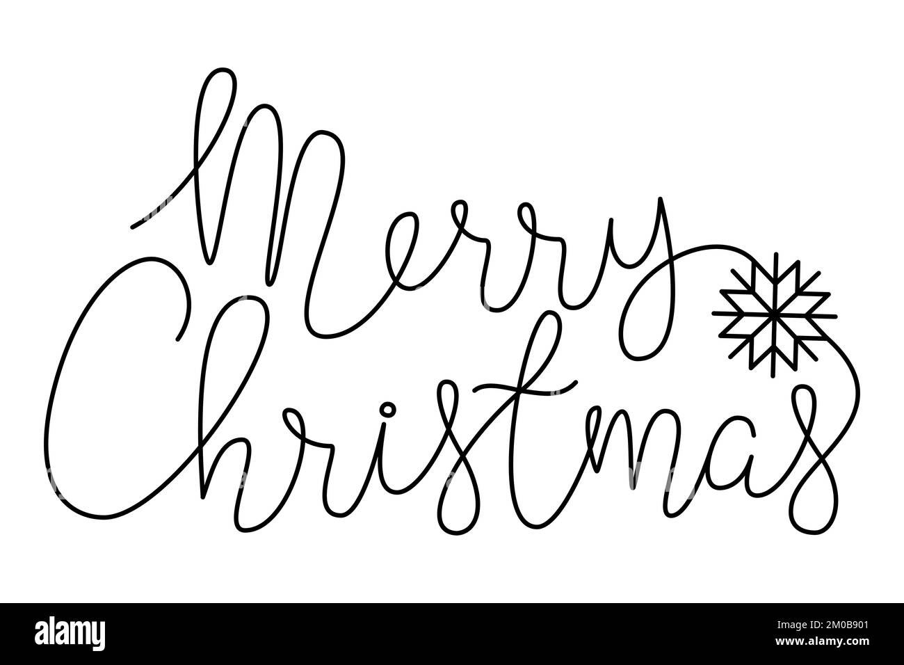 Merry Christmas lettering banner with snow flake Stock Vector Image ...