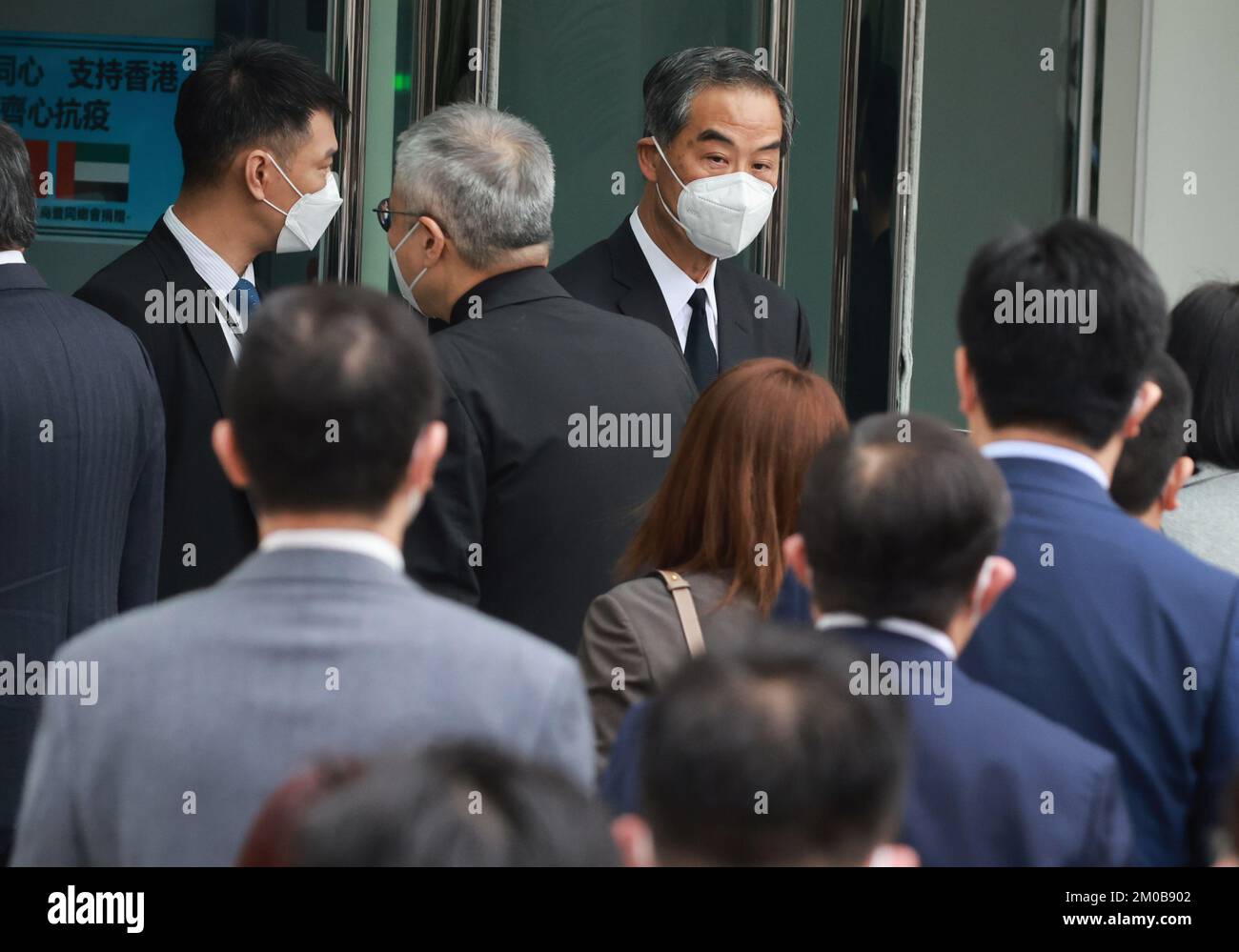 Leung Chun-ying leaves the Liaison Office of the Central People's ...