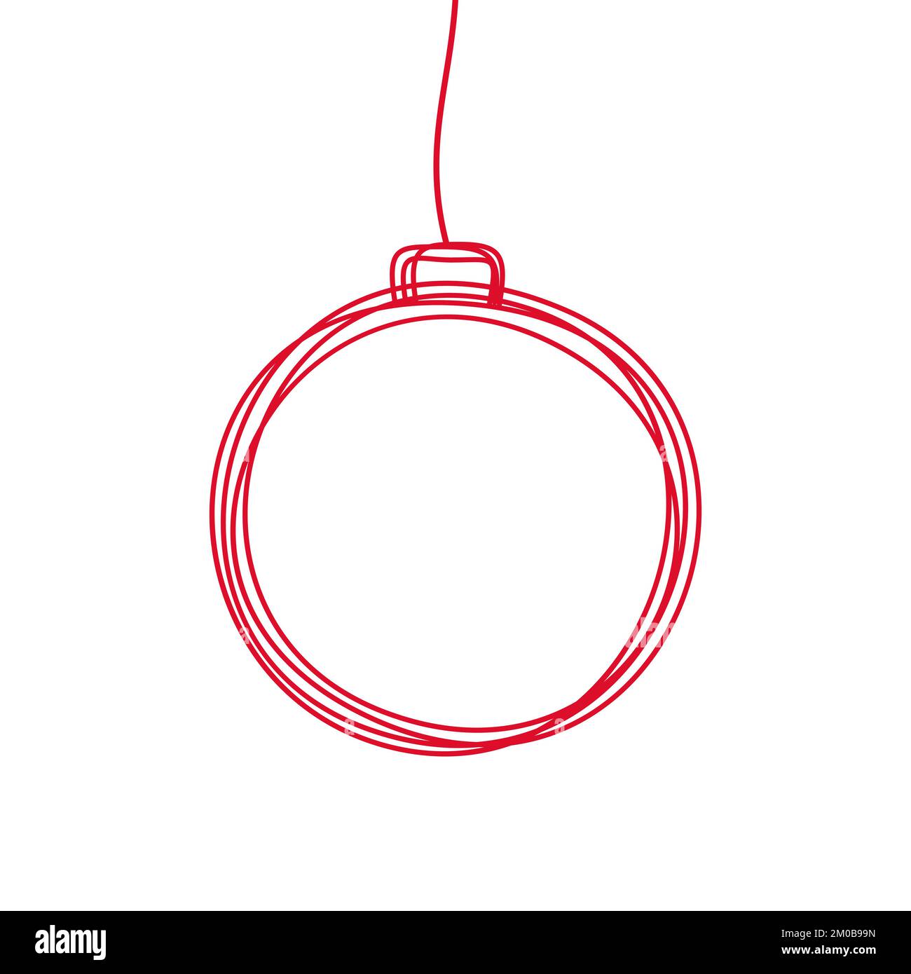 Hand drawn Christmas tree ball ornament isolated on white background ...