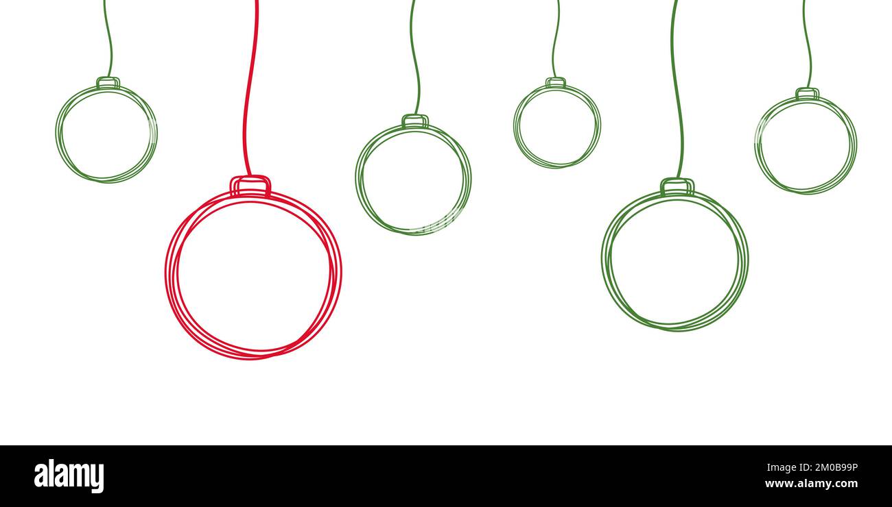 Hand drawn Christmas tree ball ornament line Stock Vector Image & Art ...