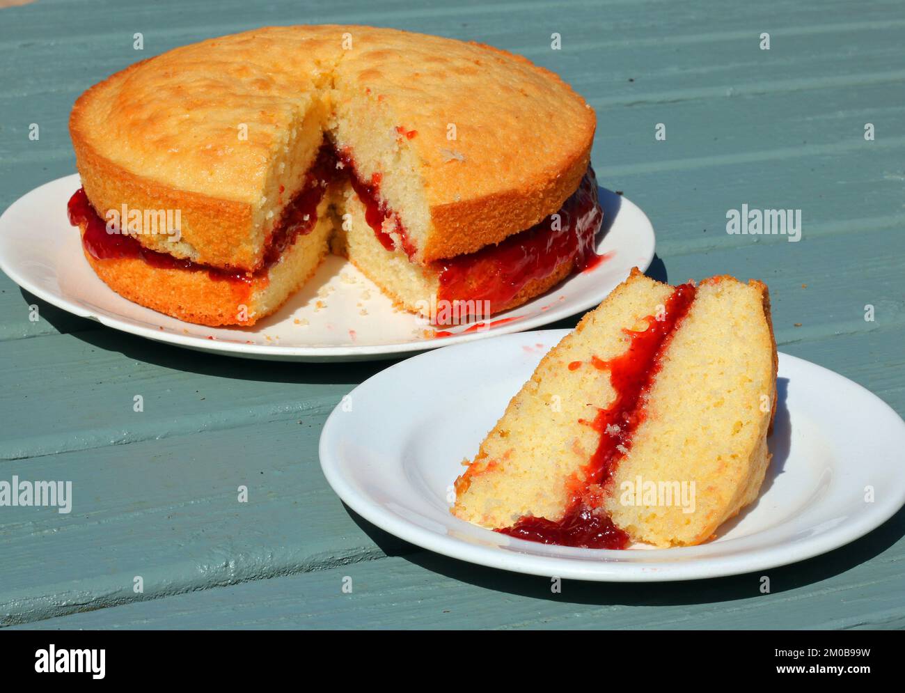 Victoria strawberry jam cake. Homemade cake Stock Photo - Alamy