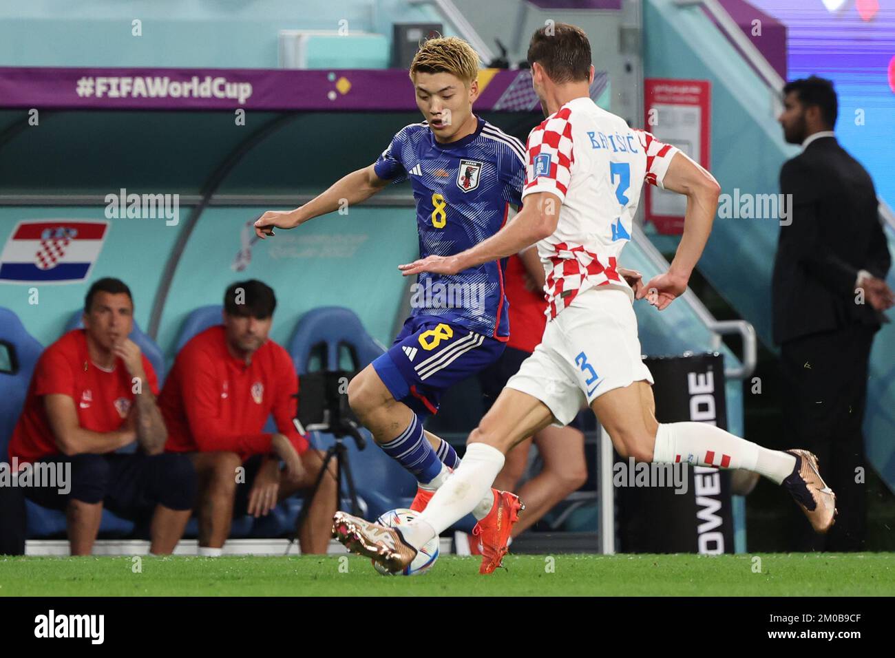 Al Wakrah, Qatar. 05/12/2022, Ritsu Doan of Japan and Borna barisic of ...