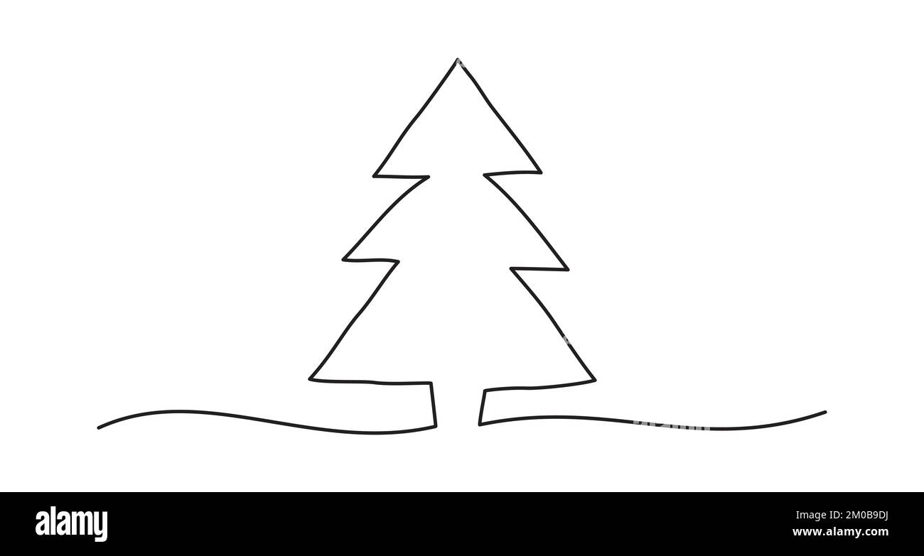 Tangled grungy scribble Christmas Pine Tree banner Stock Vector Image ...