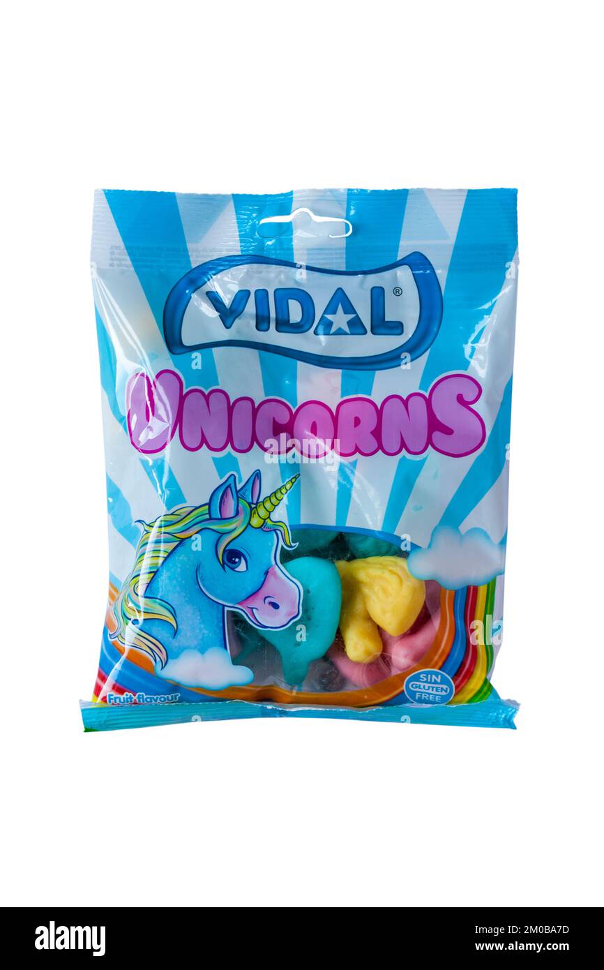 packet of Vidal Unicorns isolated on white background Stock Photo - Alamy