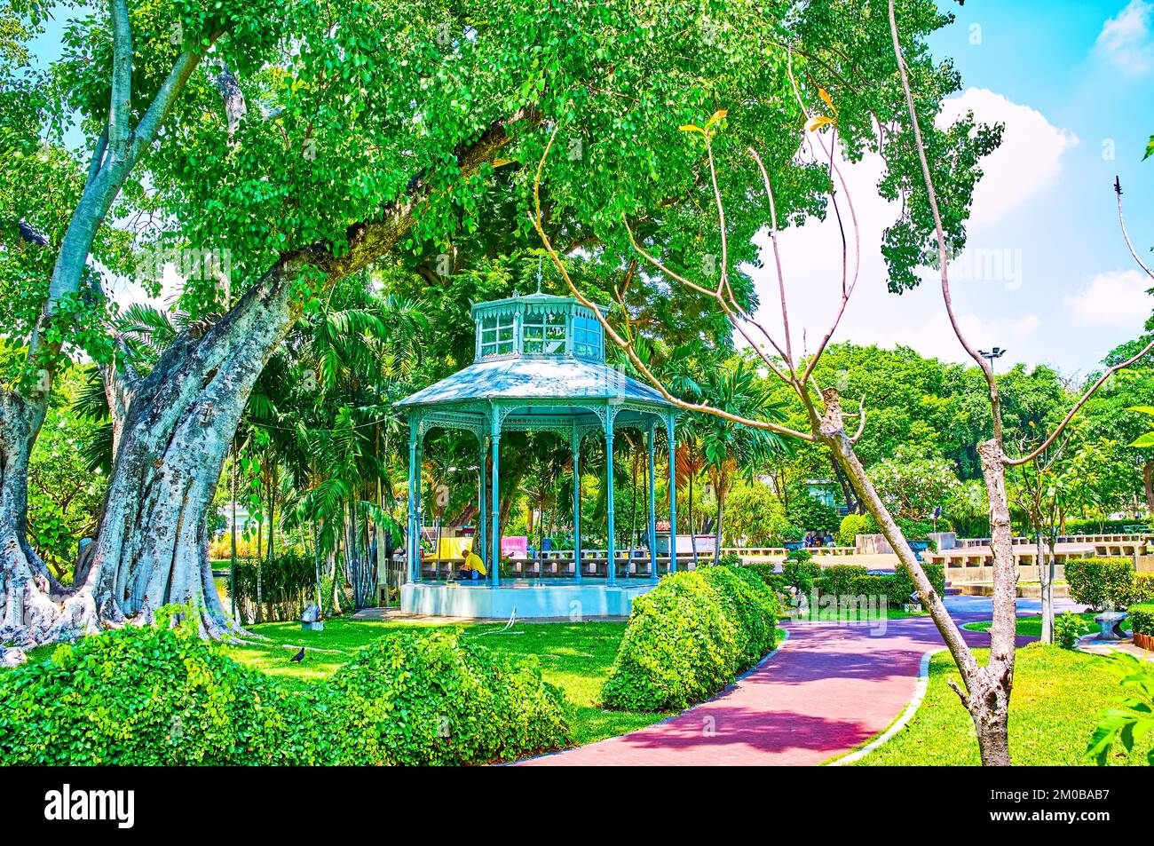 Small Brass Band pavilion in Saranrom Palace Park in central district ...