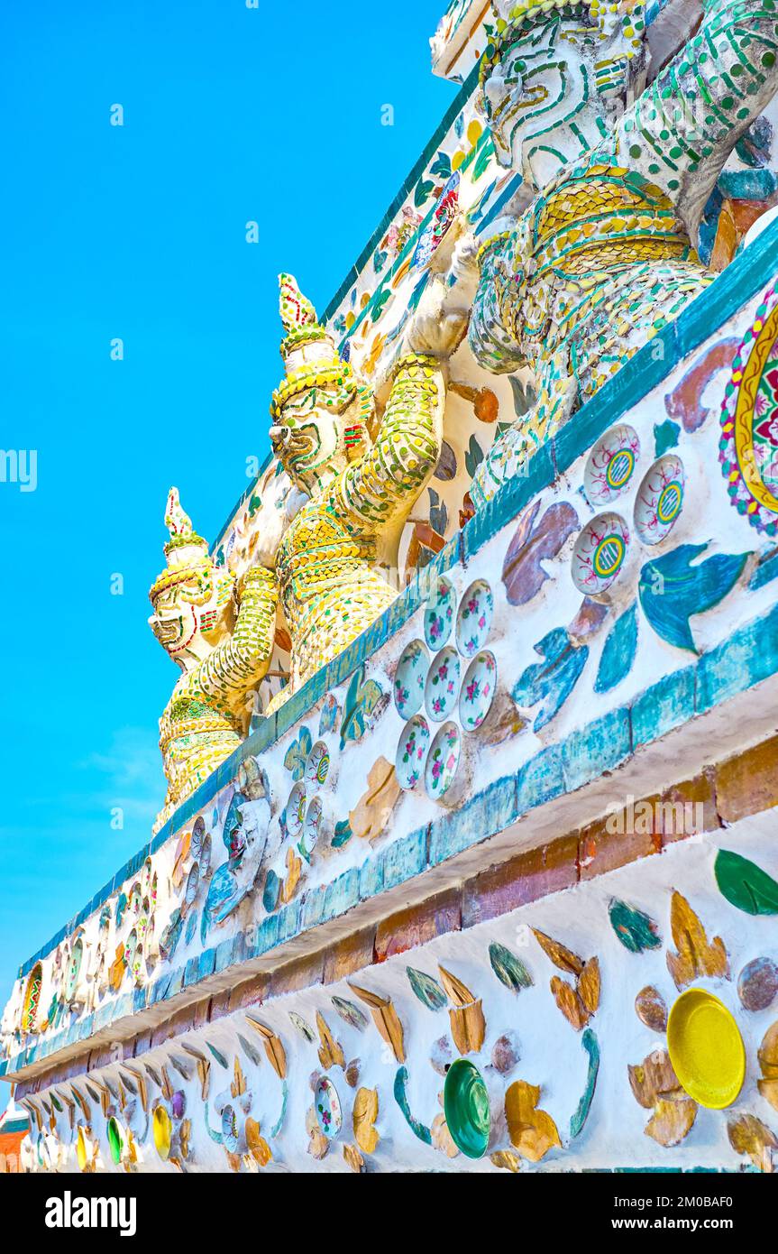 The colorful porcelain decoration of the Prang, the central Shrine of ...