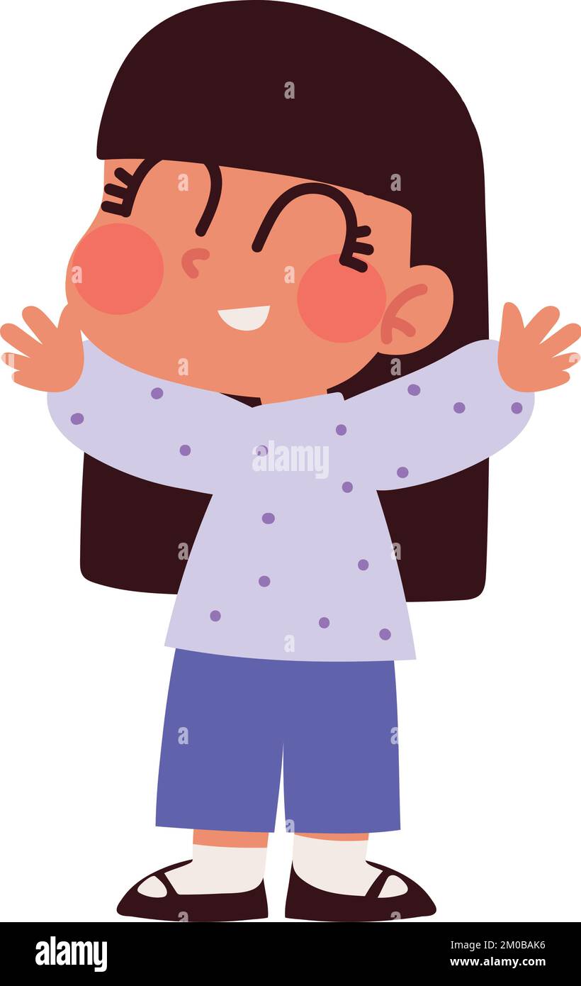 smiling little girl Stock Vector Image & Art - Alamy