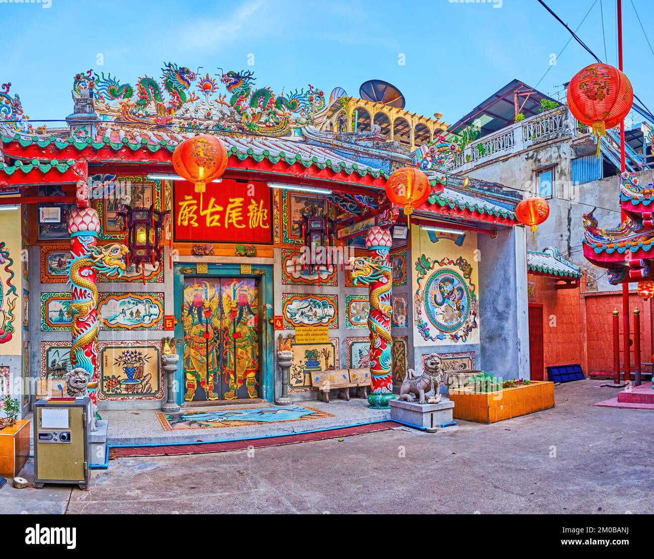 Spectacular facade of Leng Bai Ia Chinese Shrine decorated with ...