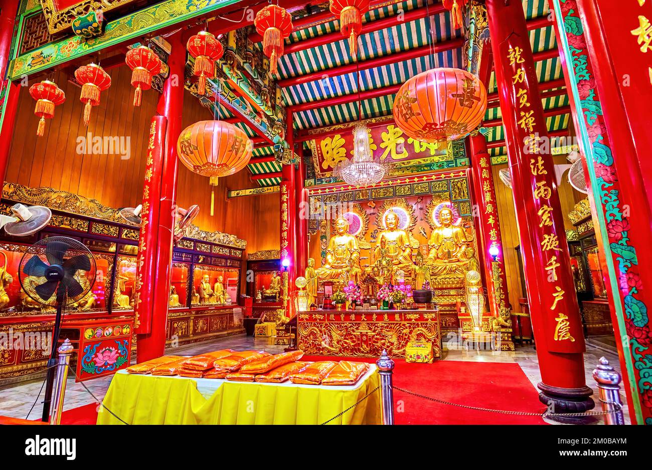 BANGKOK, THAILAND - APRIL 23, 2019: The interior of Ordination Hall of ...