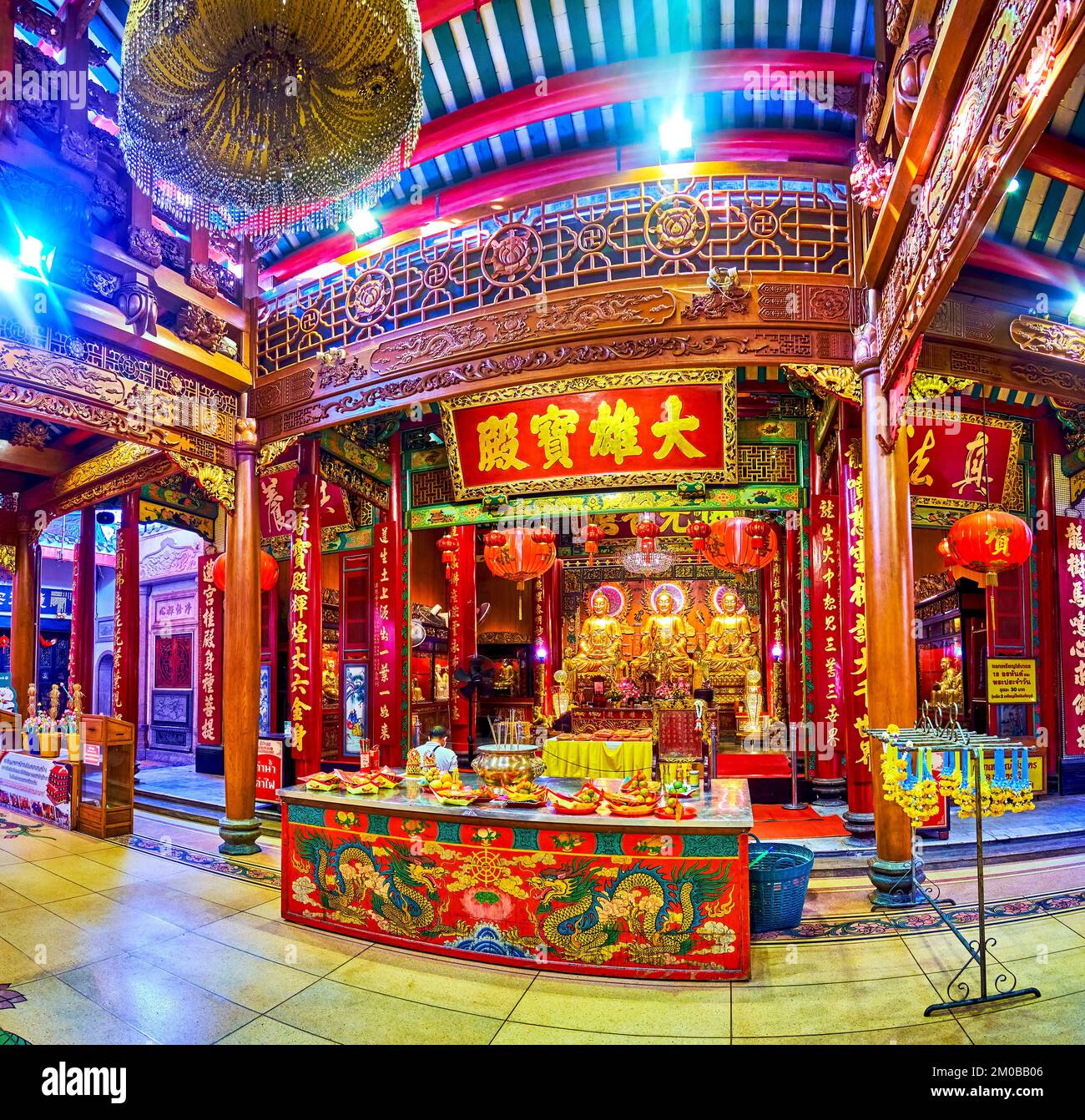 BANGKOK, THAILAND - APRIL 23, 2019: Panorama of the Ordination Hall ...