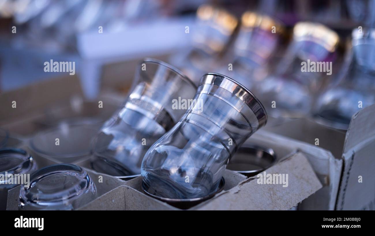 Turkish style tea drinking glass, traditional turkish tea glass Stock ...