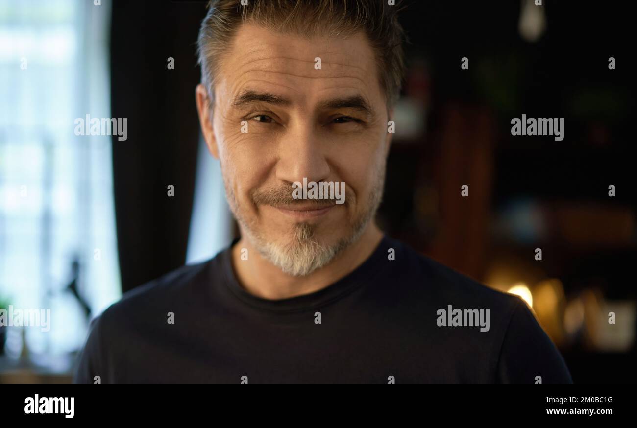 Portrait of mature age, middle age, mid adult casual man in 50s ...