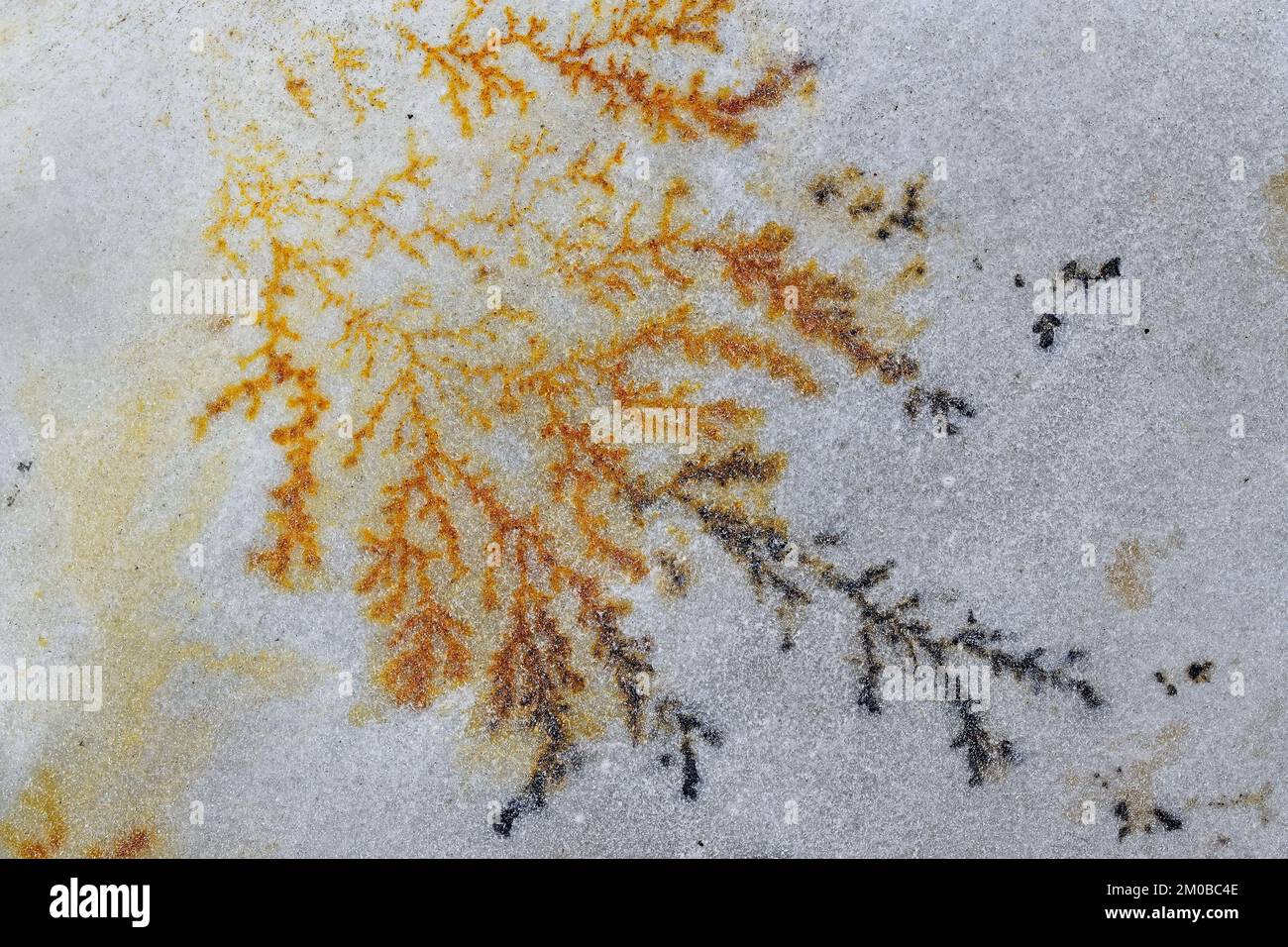 Crystal dendrite on marble, mineral structure Stock Photo - Alamy
