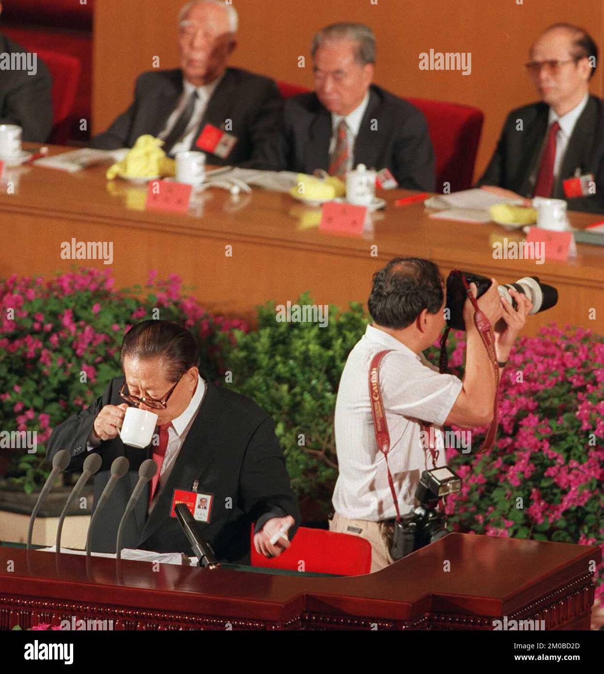 15TH NATIONAL CONGRESS OF THE COMMUNIST PARTY OF CHINA. PIX OF JIANG ...
