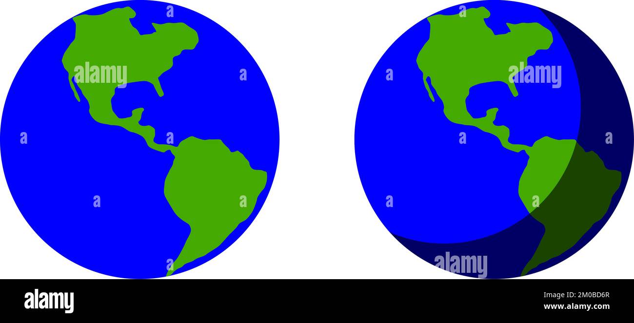 Set of Earth World Globe Icon with and without Shadow. Vector Image ...