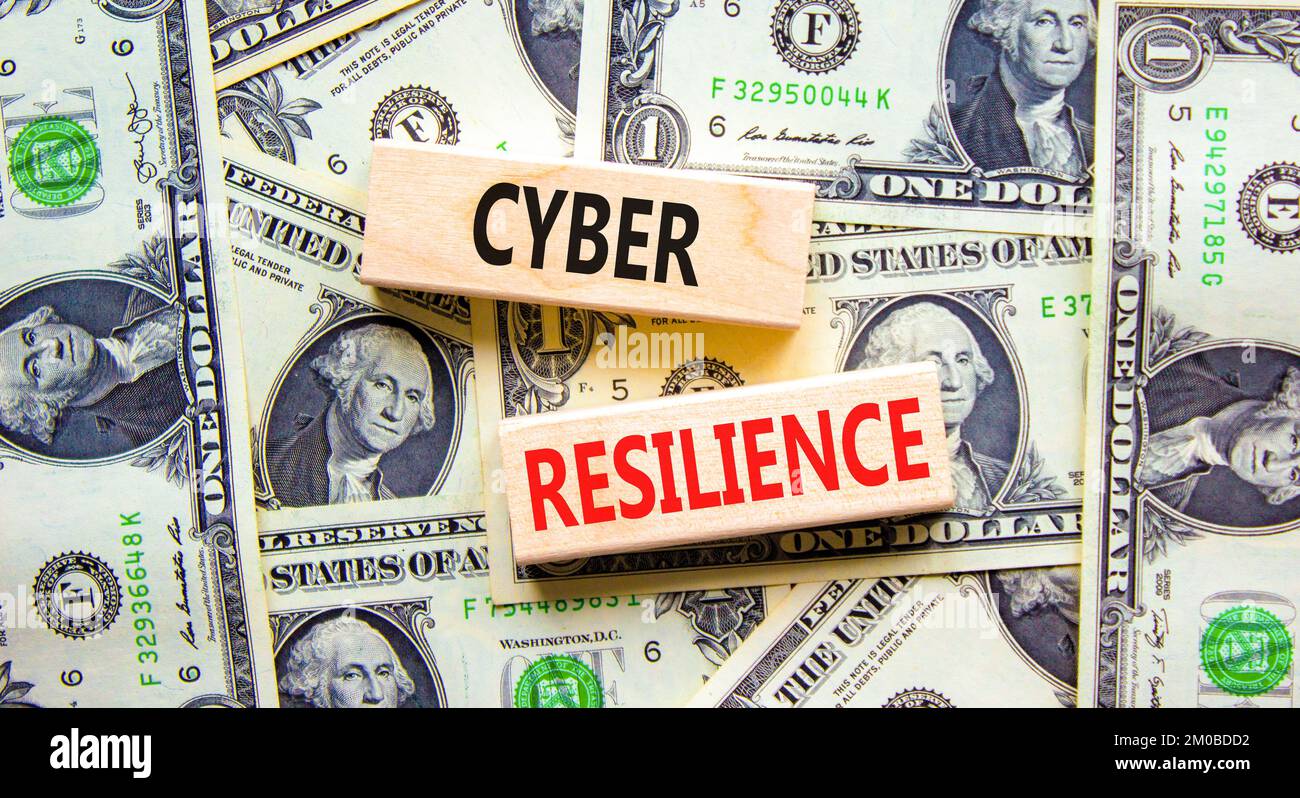 Cyber resilience symbol. Concept word Cyber resilience typed on wooden ...