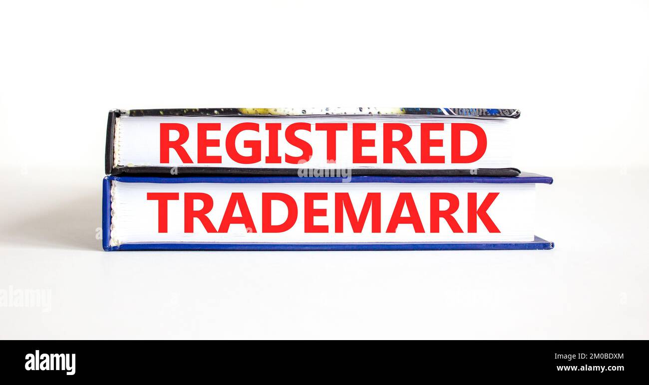 Registered trademark symbol. Concept word Registered trademark books ...