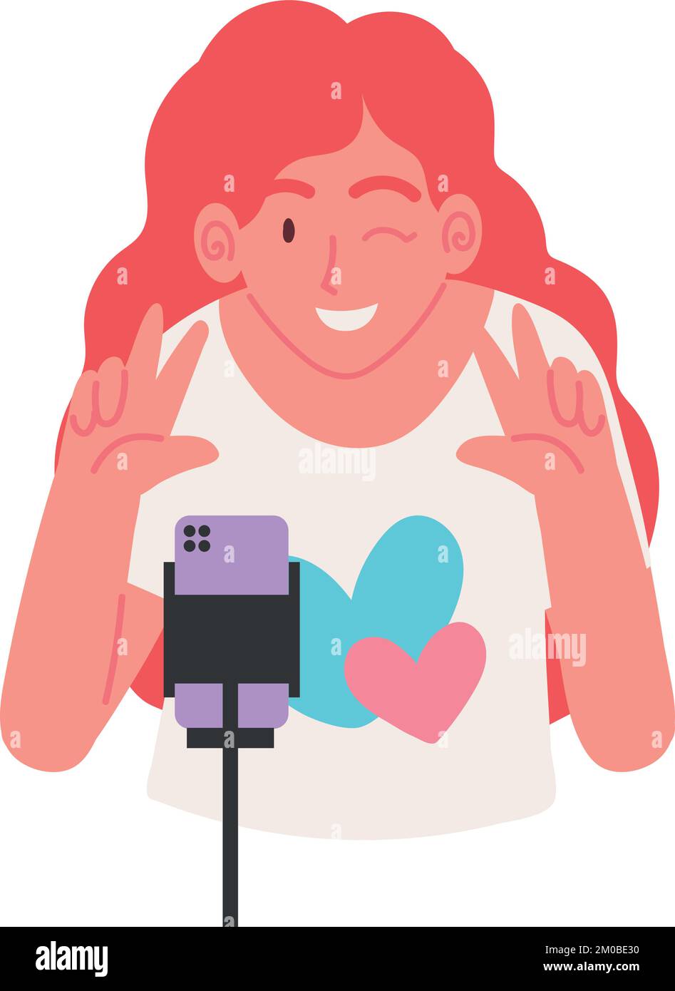 Social media influencer smiling Stock Vector Images - Alamy