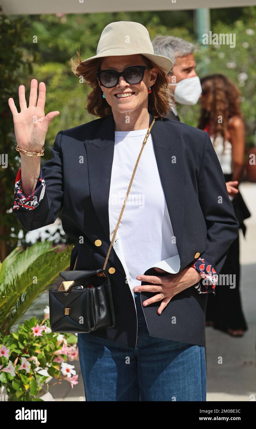 VENICE, ITALY - SEPTEMBER 01:Sigourney Weaver is seen arriving during ...