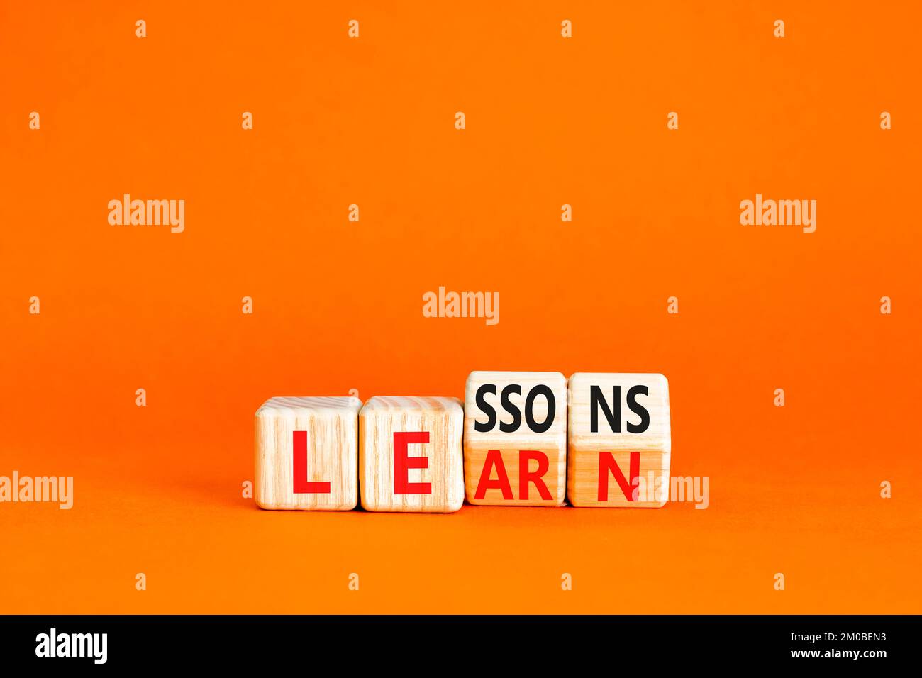 Lessons to learn symbol. Concept word Lessons learn on wooden cubes ...