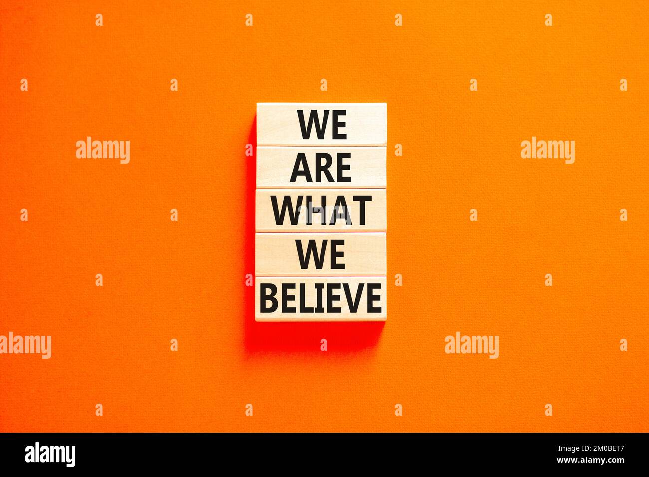 We are what we believe symbol. Concept words We are what we believe on ...
