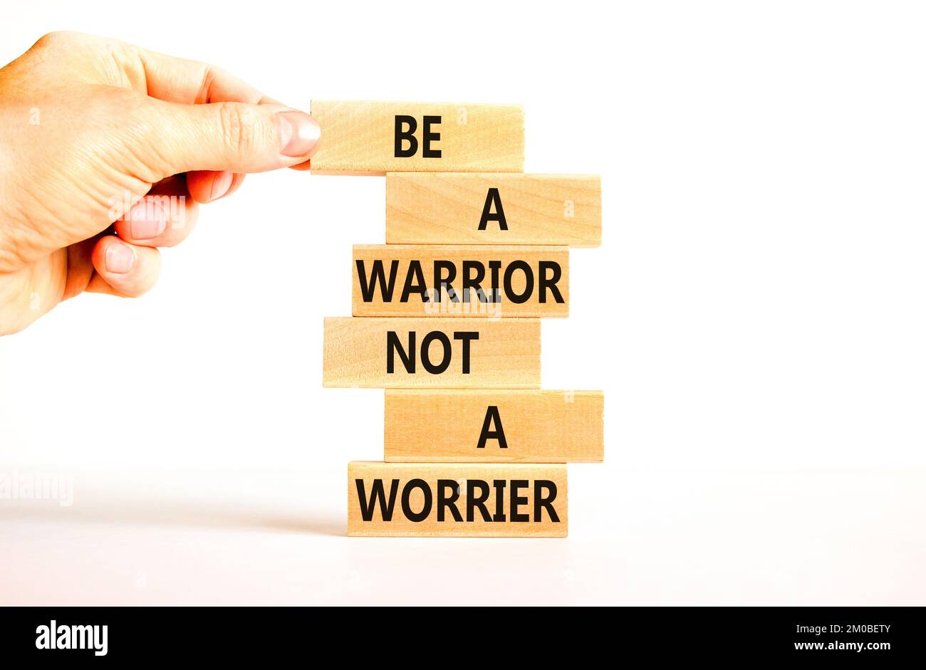 Warrior or worrier symbol. Concept words Be a warrior not a worrier on ...