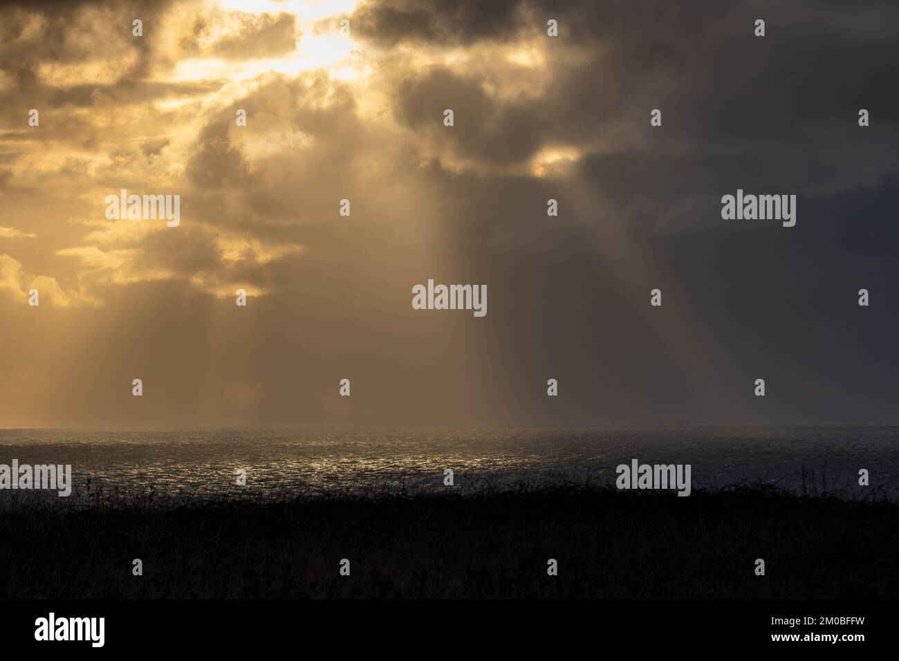 Beautiful cloudscape over the North Sea on the East Coast of Yorkshire ...