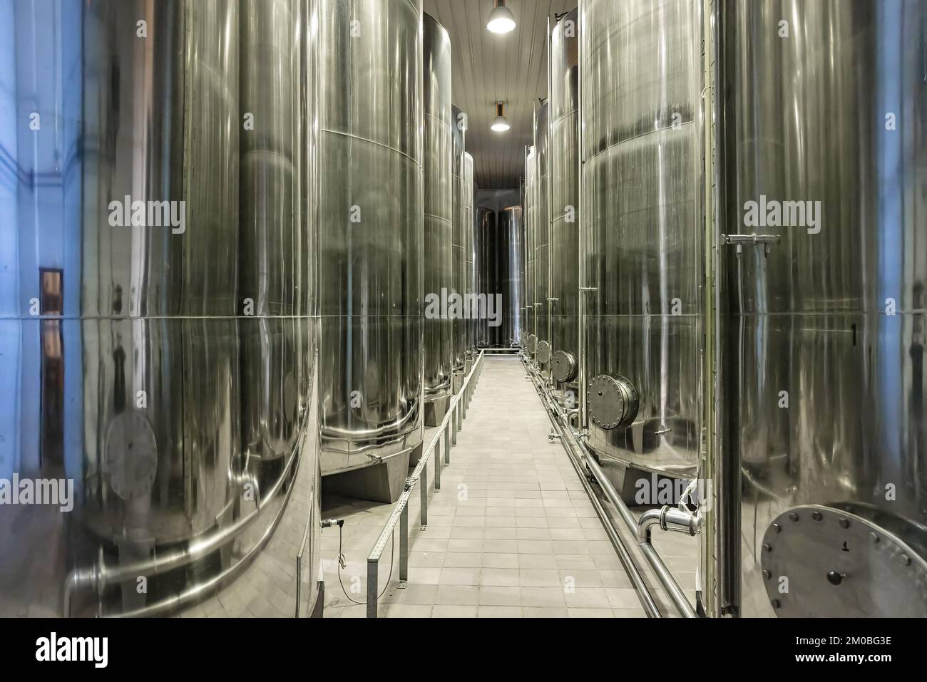 Tanks or deposits made of stainless steel Stock Photo - Alamy