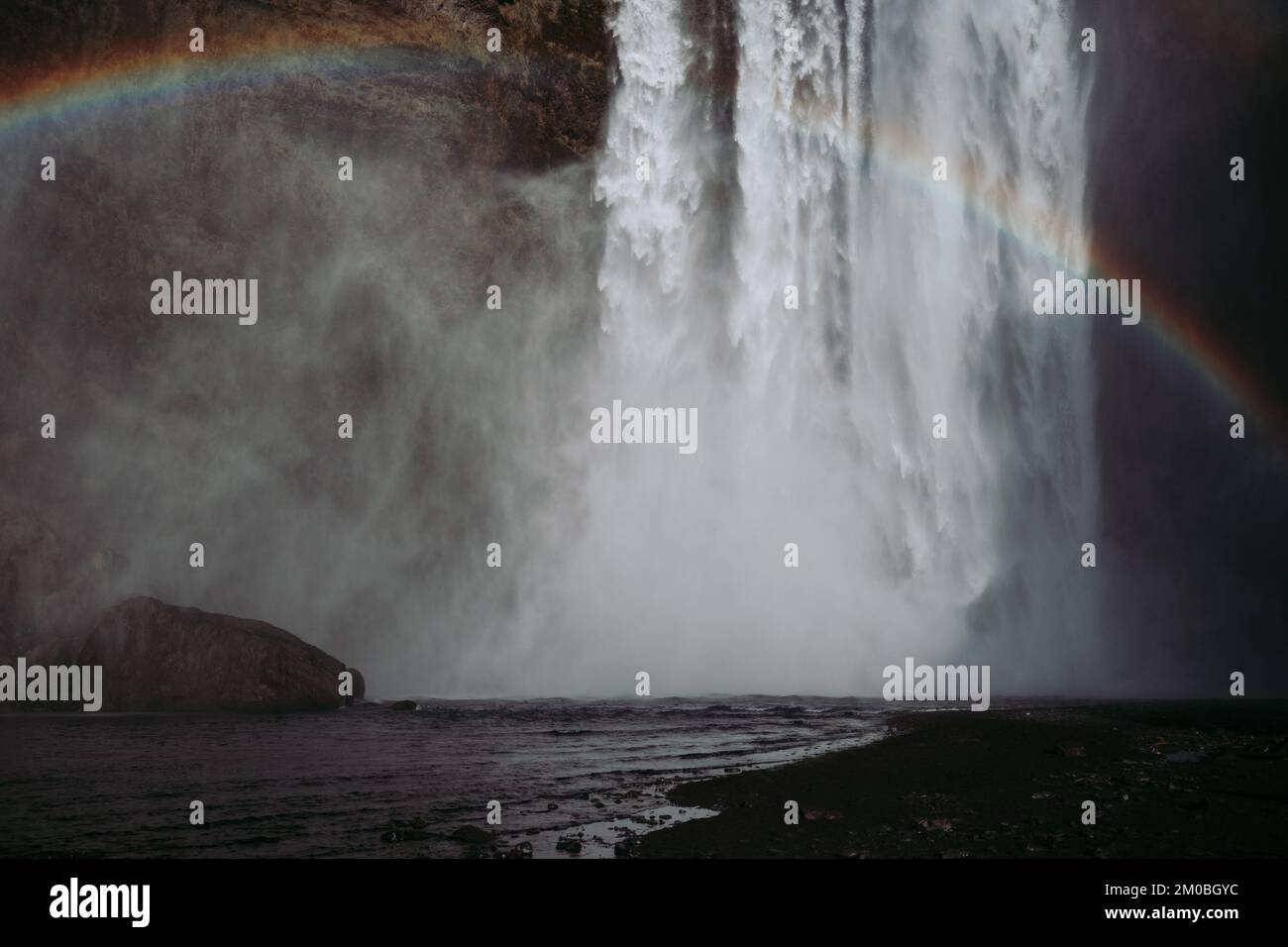 Magnificent waterfall Skogafoss calling also Floki waterfall in Iceland ...