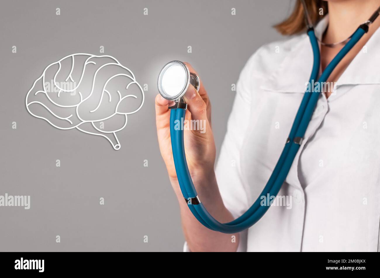 Brain, neurology health concept. Neurologist diagnose organ health ...