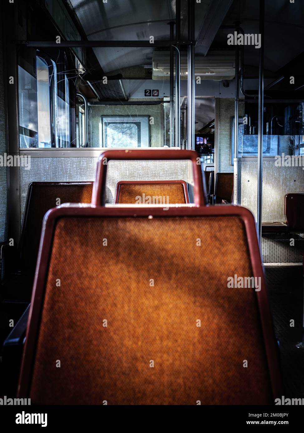 Moody scene in an old train Stock Photo - Alamy