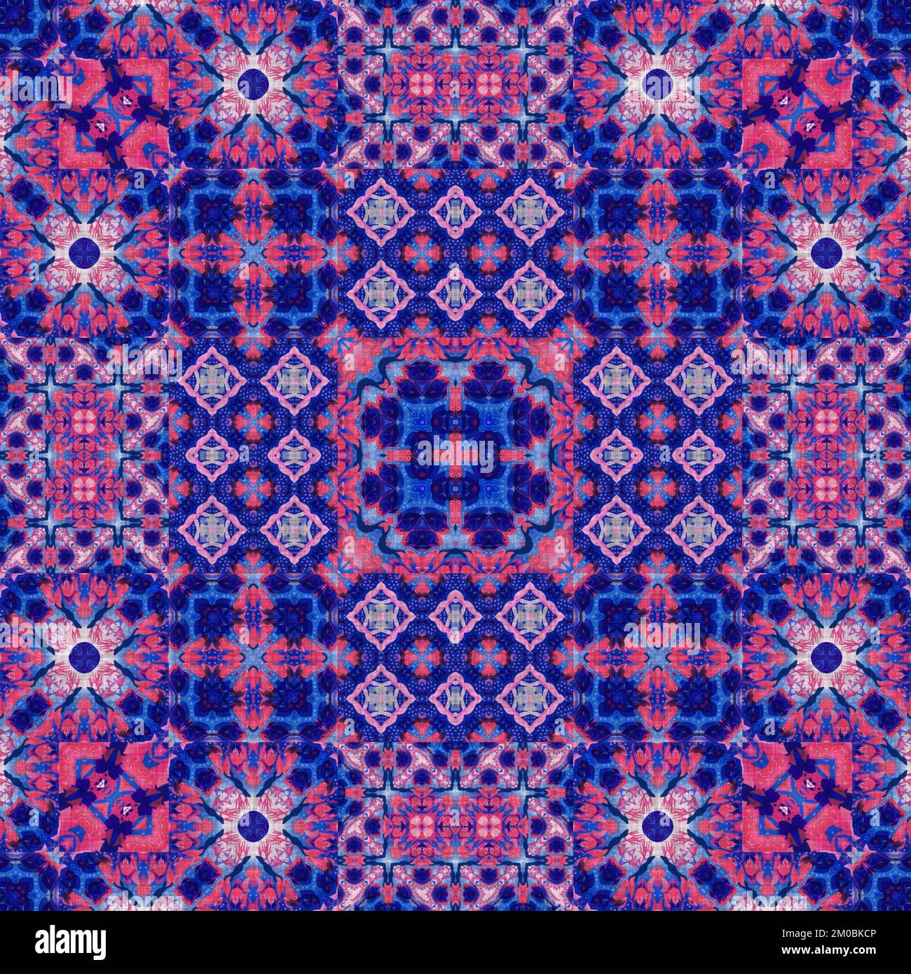 Nautical boho bandanna coastal patchwork fabric tile. Seamless pattern ...