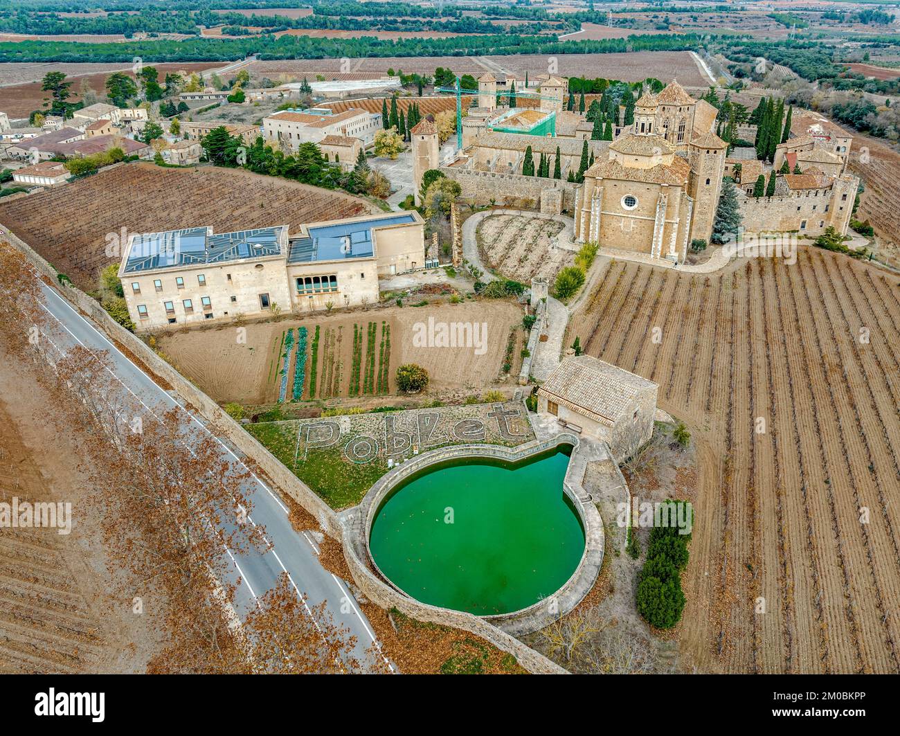 Poblet monastery from road catalonia hi-res stock photography and ...