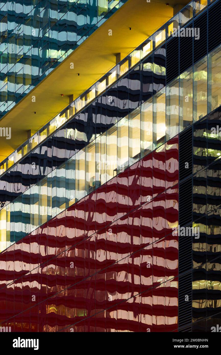 Reflections on a glass facade in downtown Chicago Stock Photo - Alamy