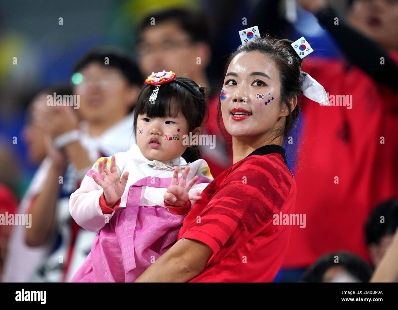 South Korea fans in the stands ahead of the FIFA World Cup Round of ...