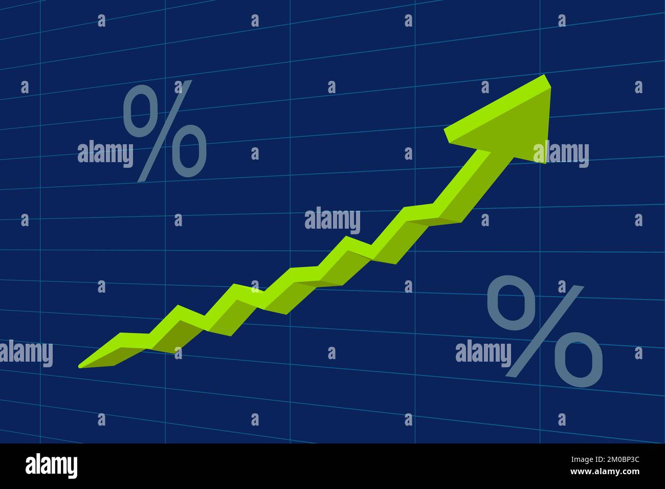 Financial chart with 3d green color uptrend line arrow graph. Vector ...