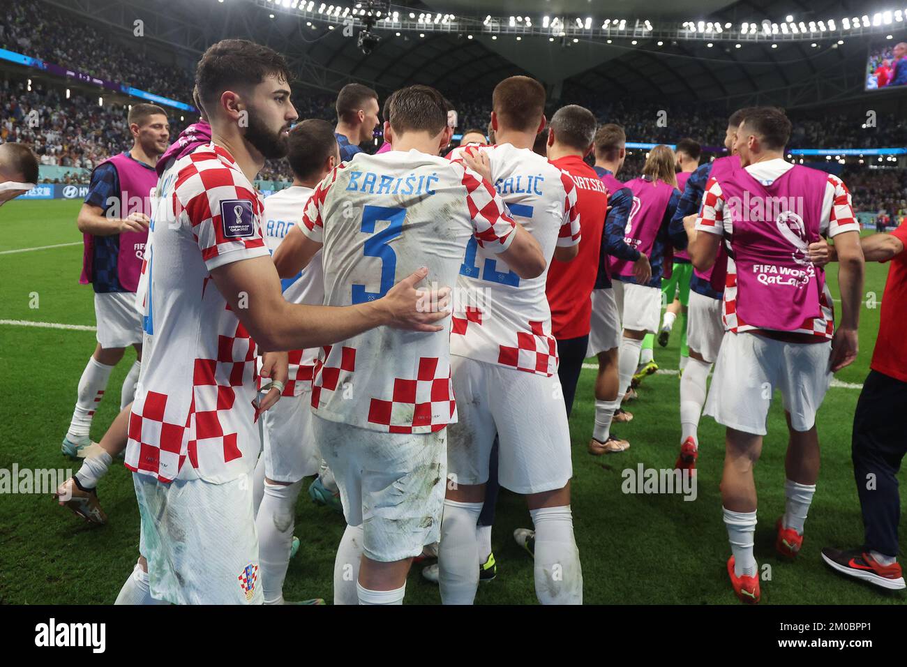 Al Wakrah, Qatar. 05/12/2022, Players of Croatia celebrates victory ...