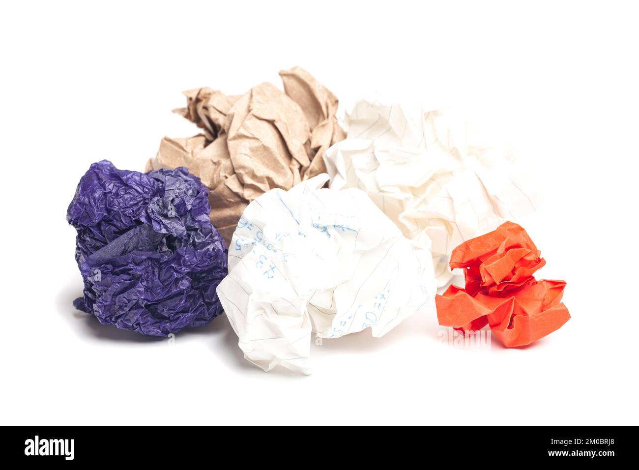 colorful crumpled paper balls isolated on white Stock Photo - Alamy