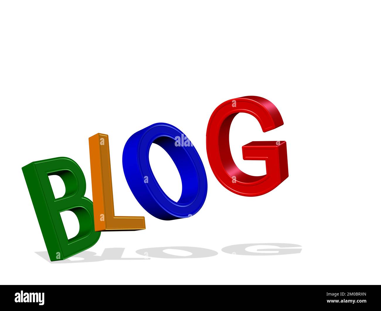 Blog, colorful letters against white background, 3D illustration Stock ...