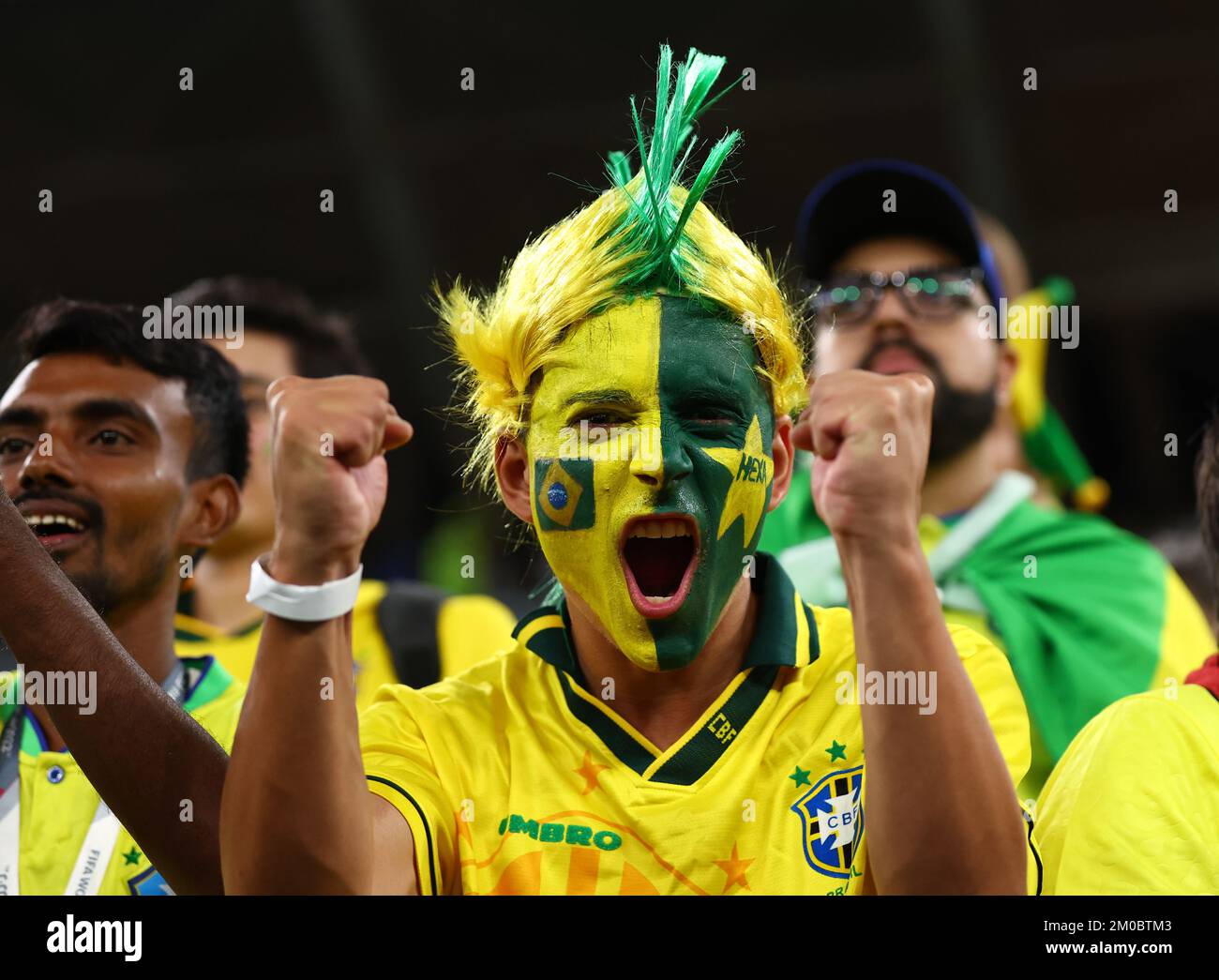 Doha, Qatar, 5th December 2022. Brazil fans before the FIFA World Cup ...