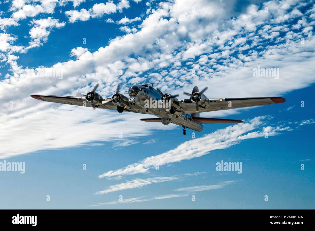 B17G Flying Fortress, "Aluminum Overcast" WW2 bomber plane seen in the ...